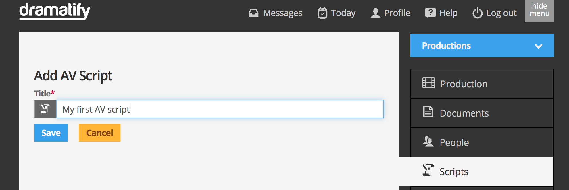 Working with AV scripts - Dramatify